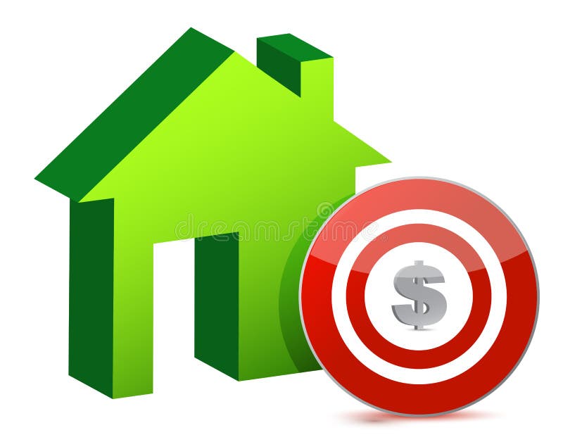 Target and House Illustration Design Stock Vector - Illustration of ...