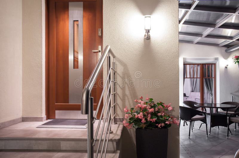 House with terrace stock image. Image of home, building - 63274209