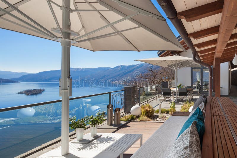 House, terrace lounge stock photo. Image of lounge, mountain - 72926630