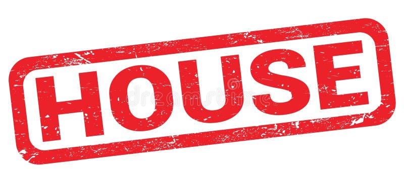 HOUSE Text Written on Red Rectangle Stamp Stock Illustration ...