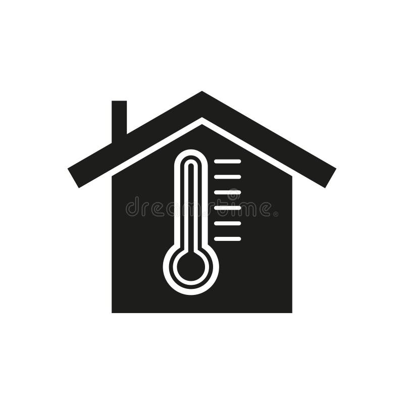 House and Thermometer Icon. Temperature Sensor. Weather Station. Vector ...