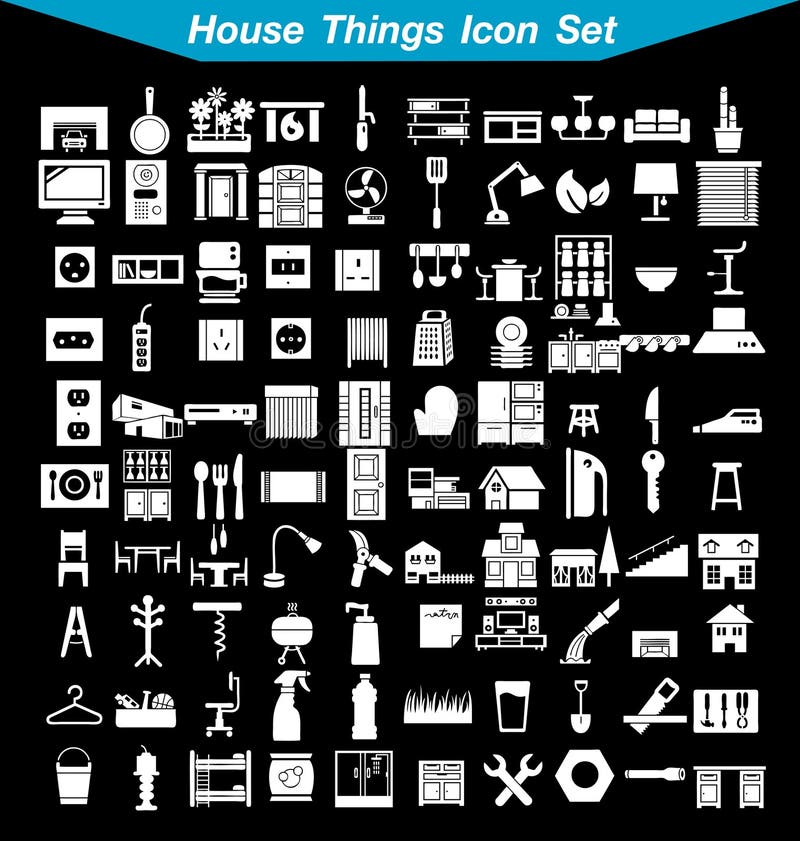 House things icon set stock illustration. Illustration of internet ...