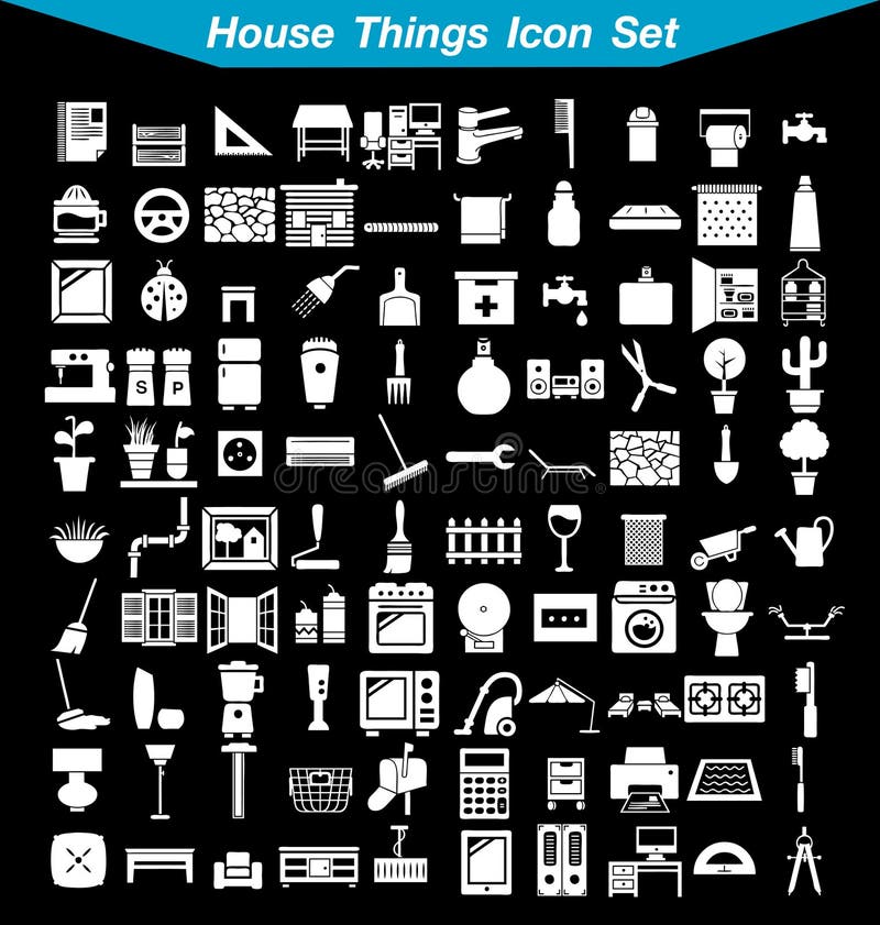 House Things Vector Icon on White Background. Flat Vector House Things ...