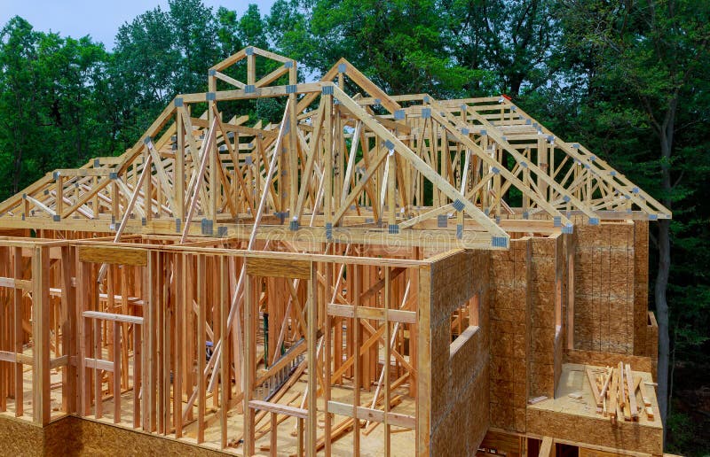 House Timber Frame for a Progressing House a New Development Timber ...