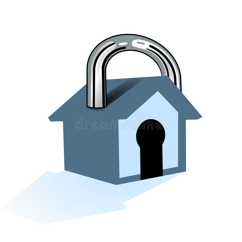 House to lock stock vector. Illustration of open, isolated - 14630909