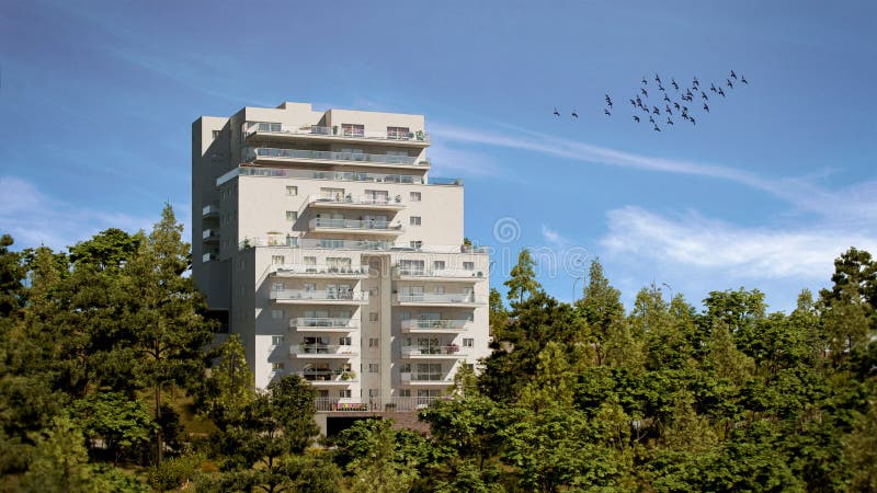 3d Render of House in a Day Light Stock Illustration - Illustration of ...