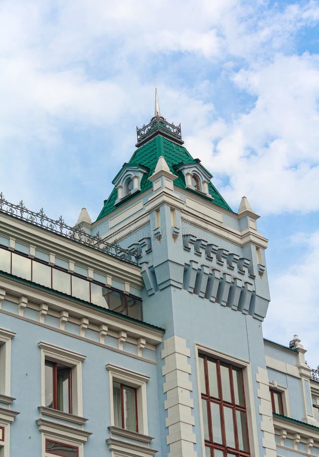 House with a Tower in the Classic Style Stock Image - Image of europe ...