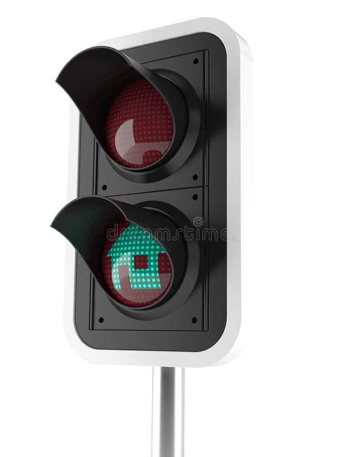House with traffic light stock illustration. Illustration of traffic ...