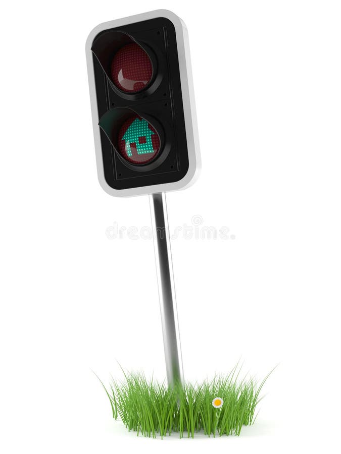 House with traffic light stock illustration. Illustration of traffic ...
