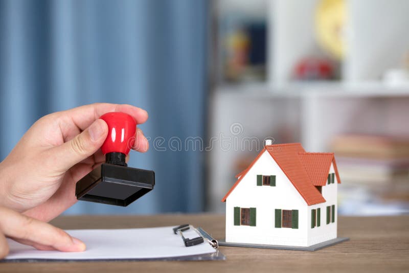 House Transaction Documents Stamped with Official Seal Stock Image ...