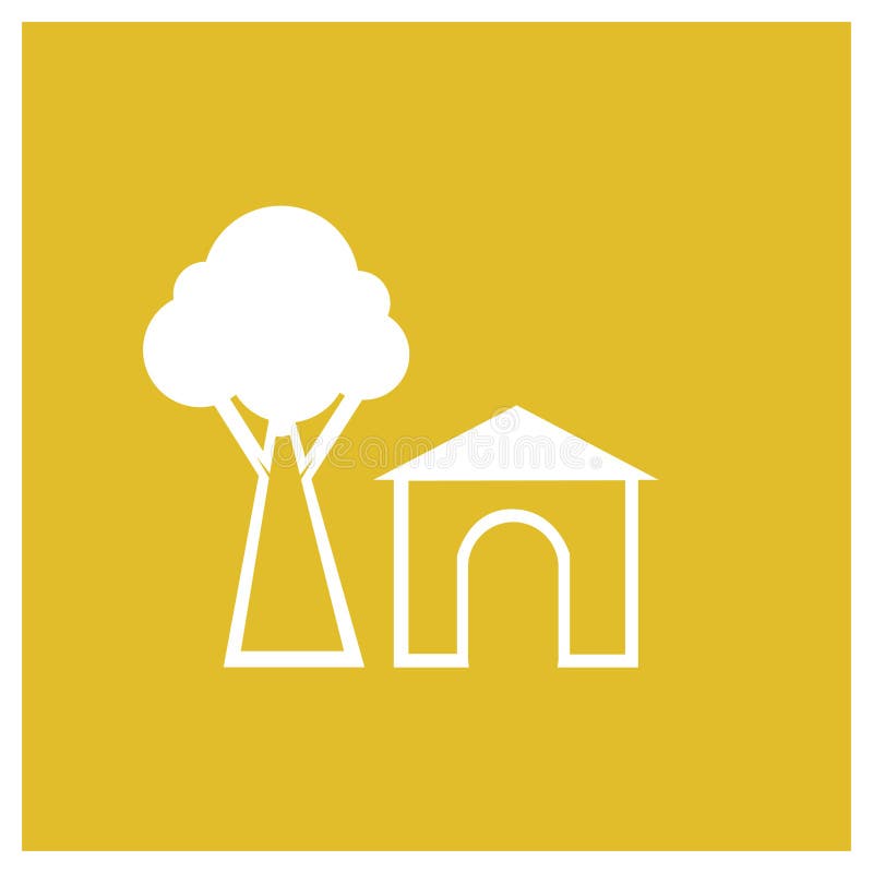 House and Tree. Vector Illustration Decorative Design Stock Vector ...