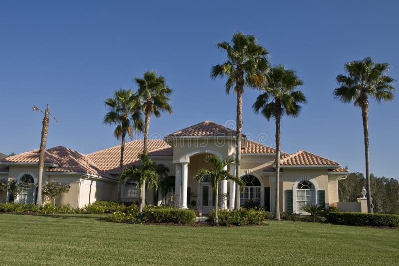 House with Trees and Lawn stock image. Image of yard, houses - 3694633