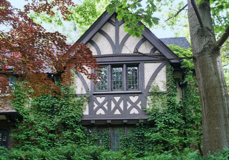 Tudor Style Windows with Balcony Stock Image - Image of crafts, pattern ...