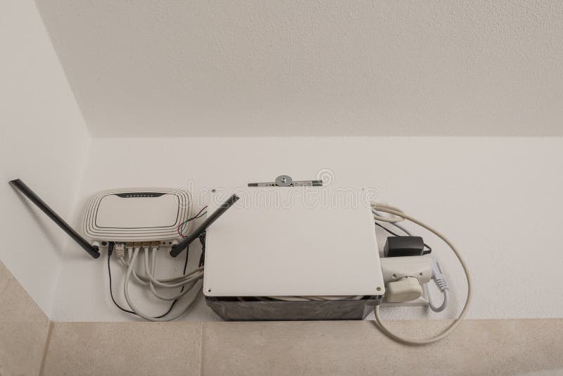 House TV and Internet Central Unit with a WIFI Stock Image - Image of ...