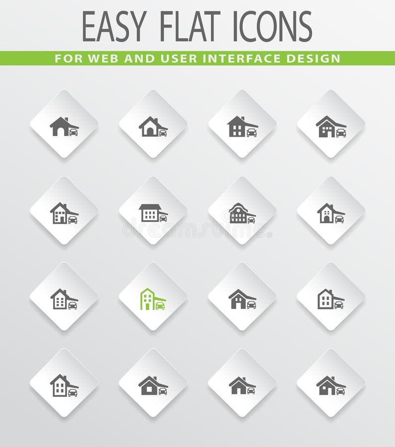 House type icons set stock vector. Illustration of roof - 89054884