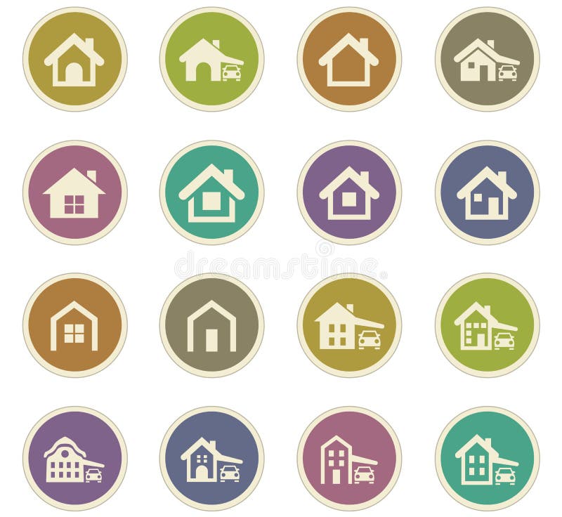 House type icons set stock vector. Illustration of housing - 89022837