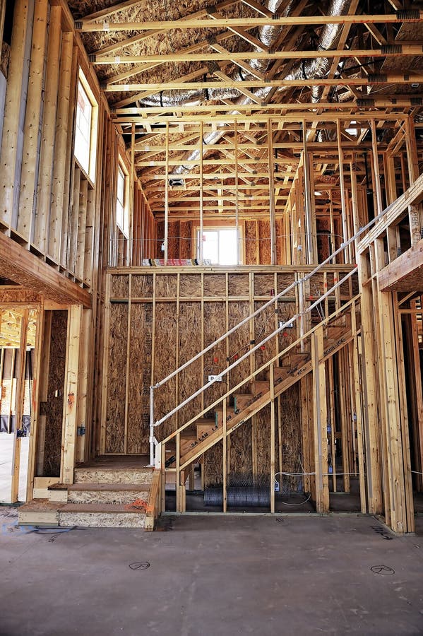 Interior of New Home Construction Stock Photo - Image of home, indoors ...
