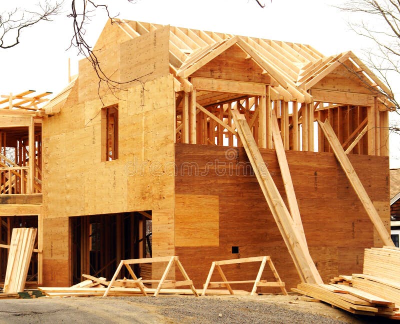 House under construction stock image. Image of plywood - 12364211