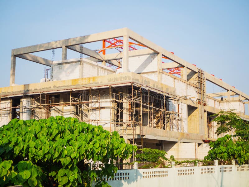 House Under Construction with Autoclaved Aerated Concrete Block ...