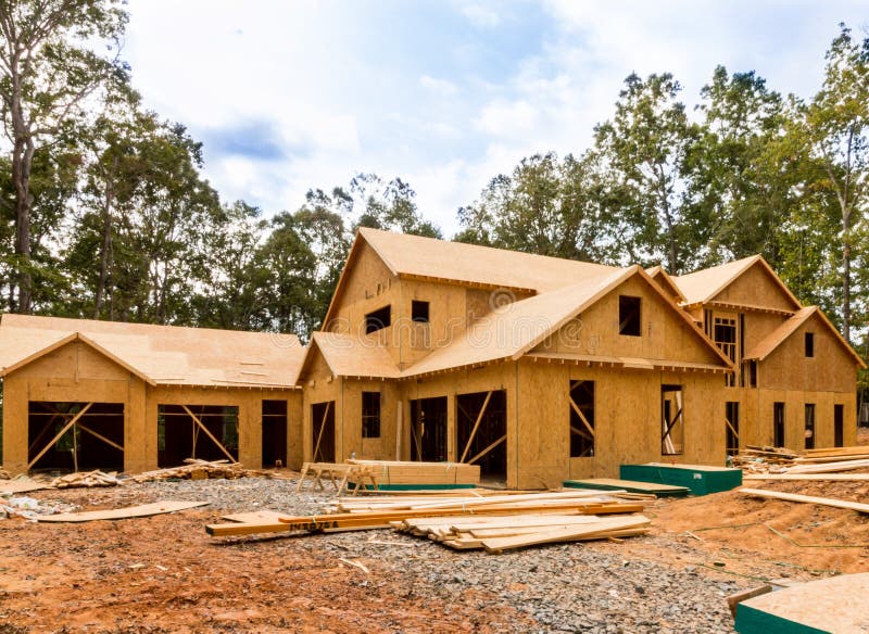 House under construction stock image. Image of framing - 85093169