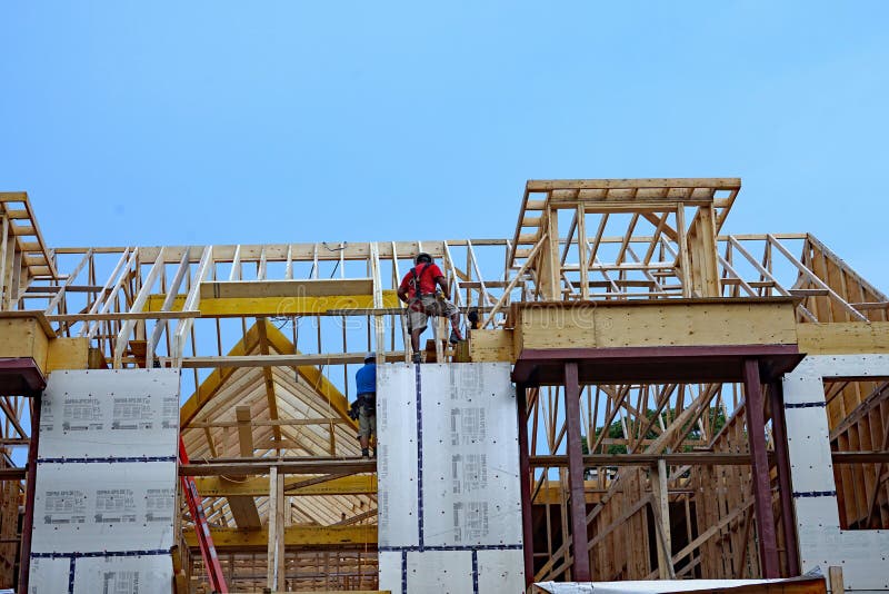 House under construction editorial stock image. Image of roof - 228925619
