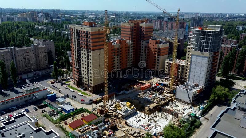 Construction of Modern Residential Buildings Under Clear Blue Sky ...