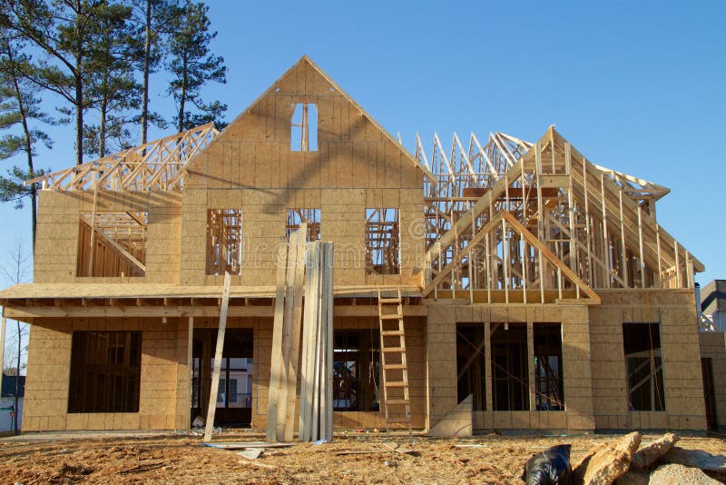 House under construction stock photo. Image of frame - 85065418