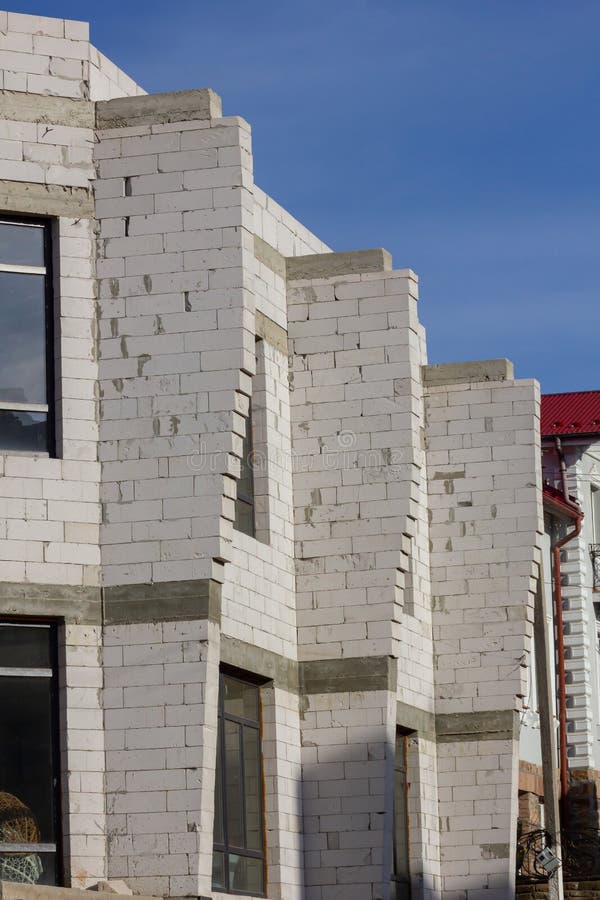 House Under Construction. Prefabricated Building Elements Stock Image ...