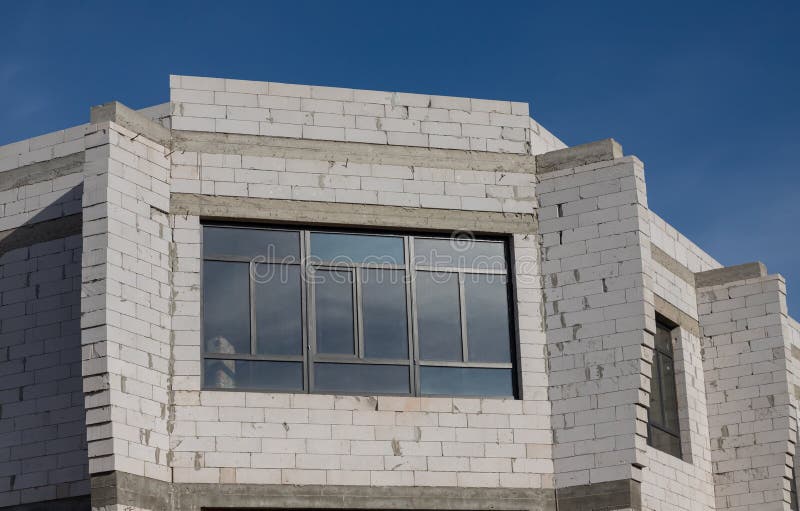 House Under Construction. Prefabricated Building Elements Stock Photo ...