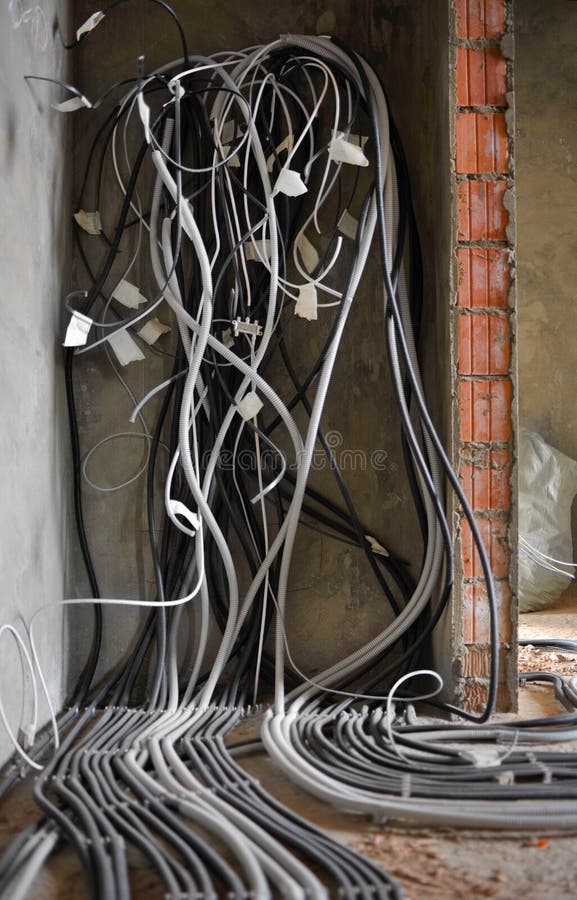 House Under Construction and Repair at Home. Electricity Stock Photo ...