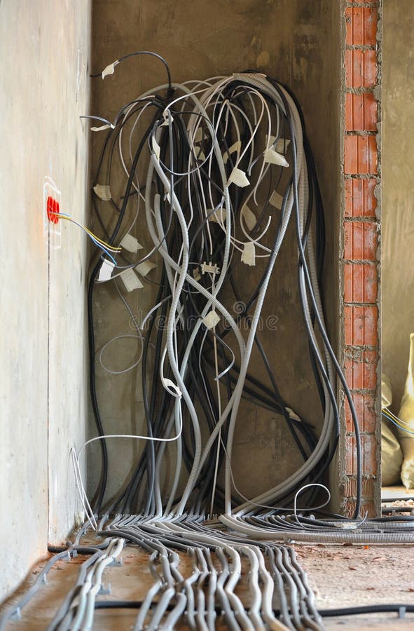 House Under Construction and Repair at Home. Electricity Stock Photo ...