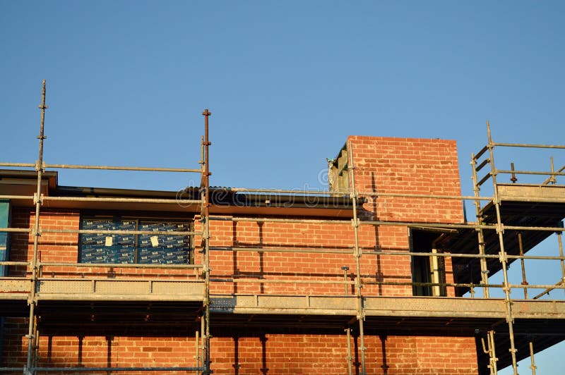 A House Under Construction in the Suburbs Stock Image - Image of ...