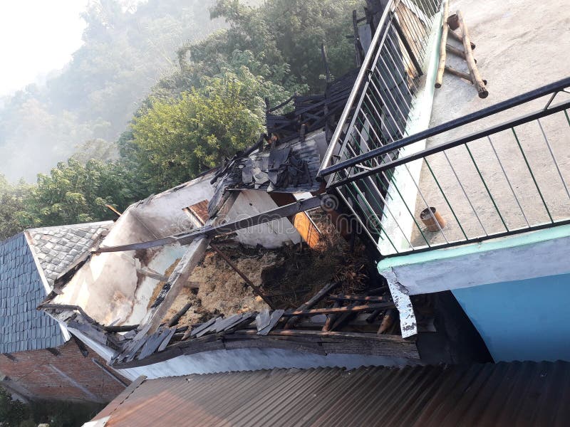 House Under Fire during Diwali Stock Image - Image of safety, house ...