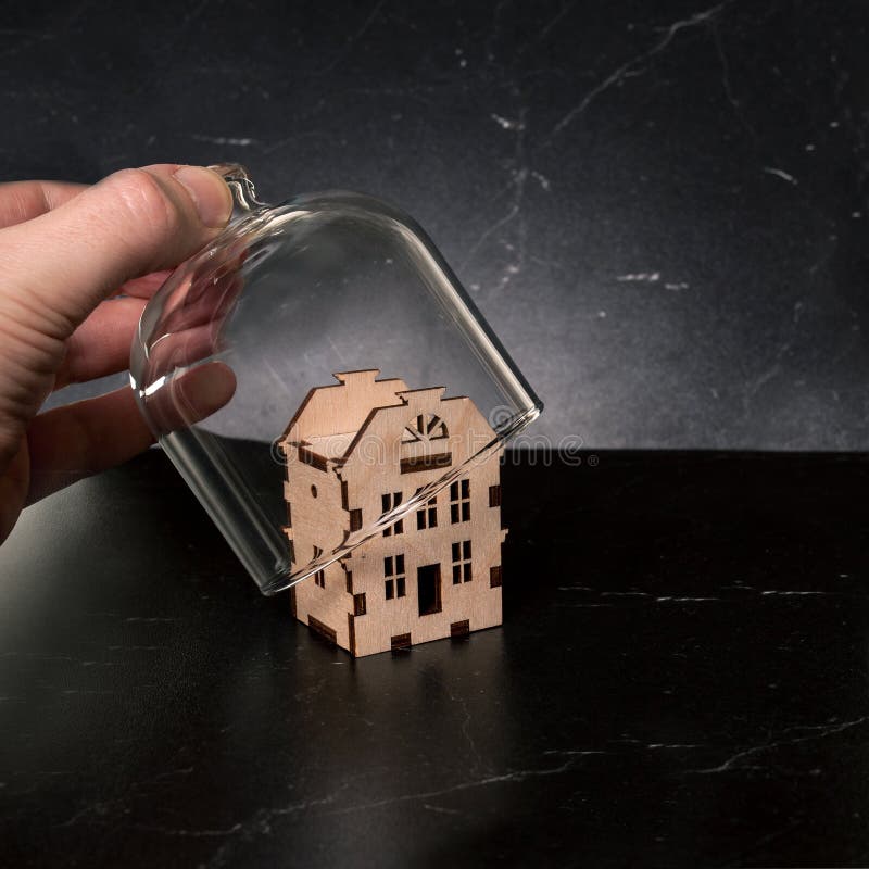 House under a glass cap stock photo. Image of roof, house - 179768180