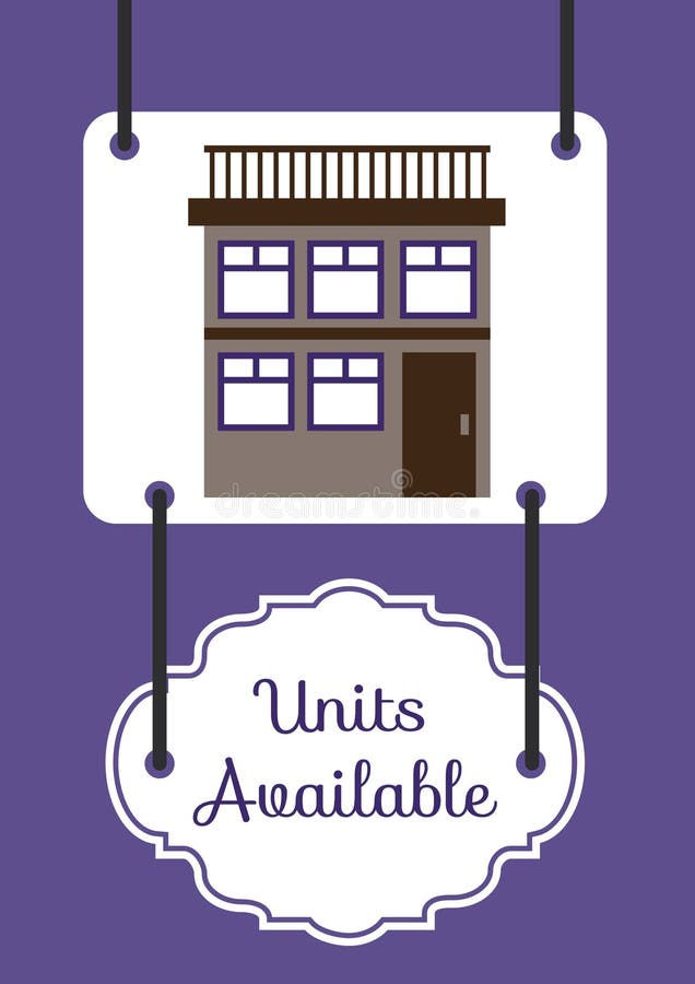 House with Units Available Board. Vector Illustration Decorative Design ...