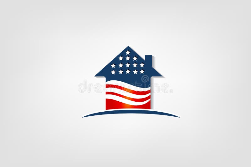 Patriotic USA house logo stock vector. Illustration of architect - 88453039