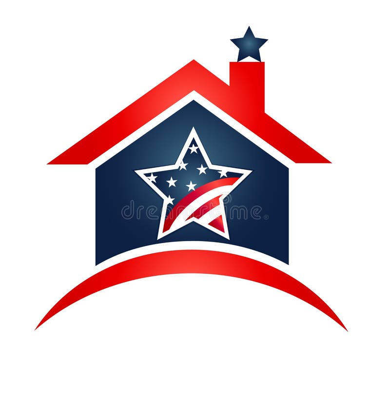 House USA flag logo stock vector. Illustration of icons - 89766185