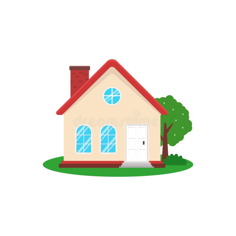 House Flat Vector Illustration, House Simple Cartoon Stock Vector ...
