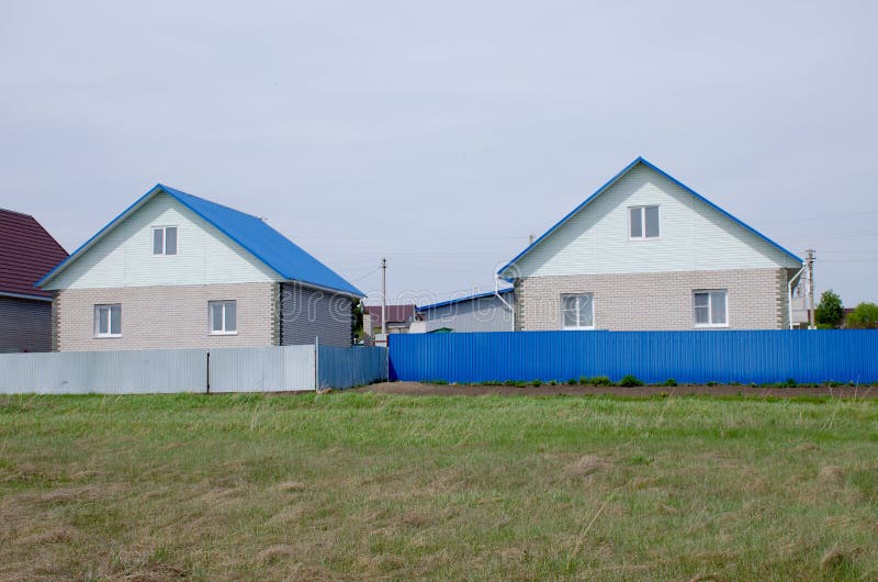 The House in the Village from a Brick Beautiful Spring Stock Image ...