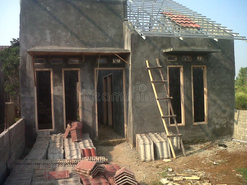 A House in the Village, in Progress, To Build Stock Image - Image of ...