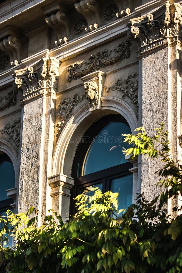 House Wall with Bas-relief in Antique Style Stock Image - Image of long ...