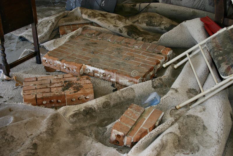 House Wall Broken by Hurricane Katrina Stock Image - Image of power ...