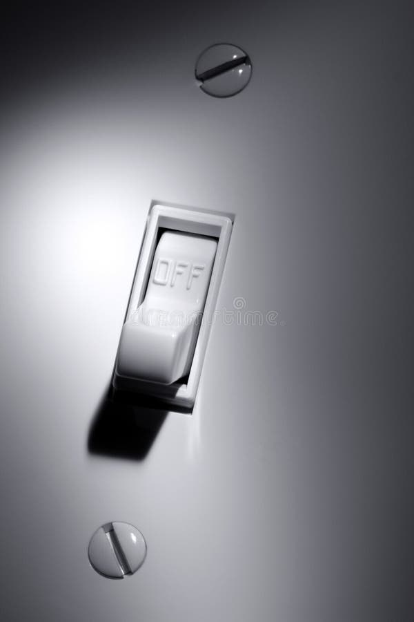 House Electric Light Switch in on Position Stock Photo - Image of ...