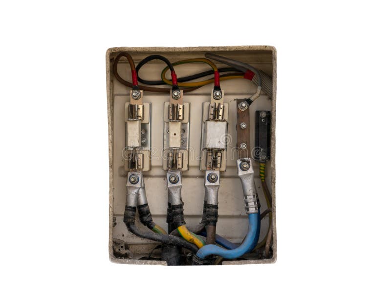 Electrical Panel Manhole with Wires Inside Front View Isolated Stock ...