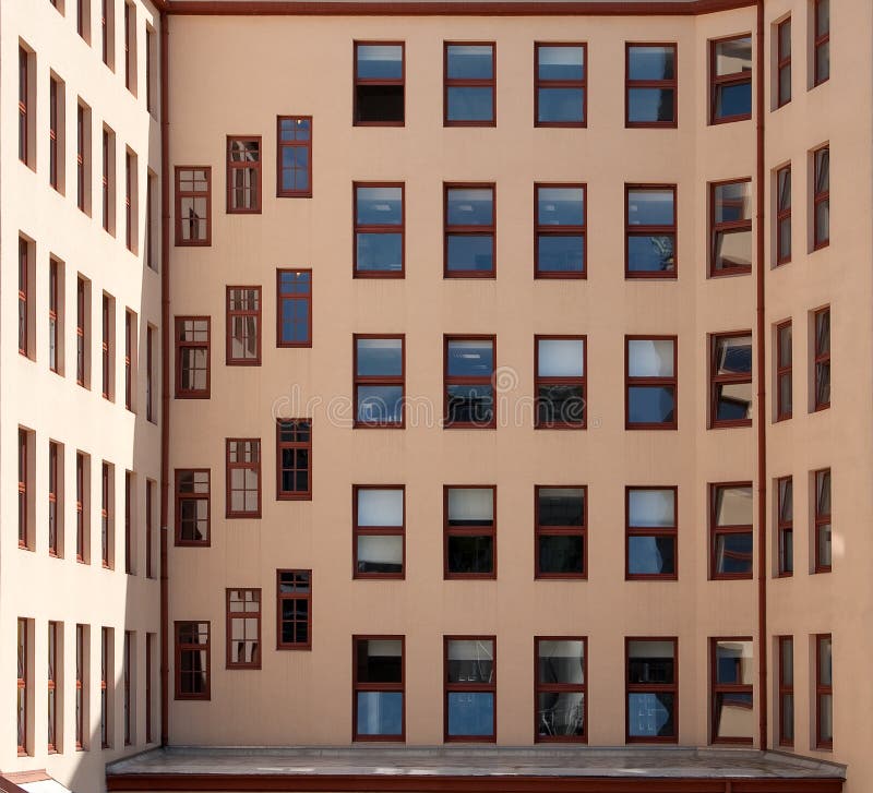 House wall with windows. stock image. Image of outside - 96324835