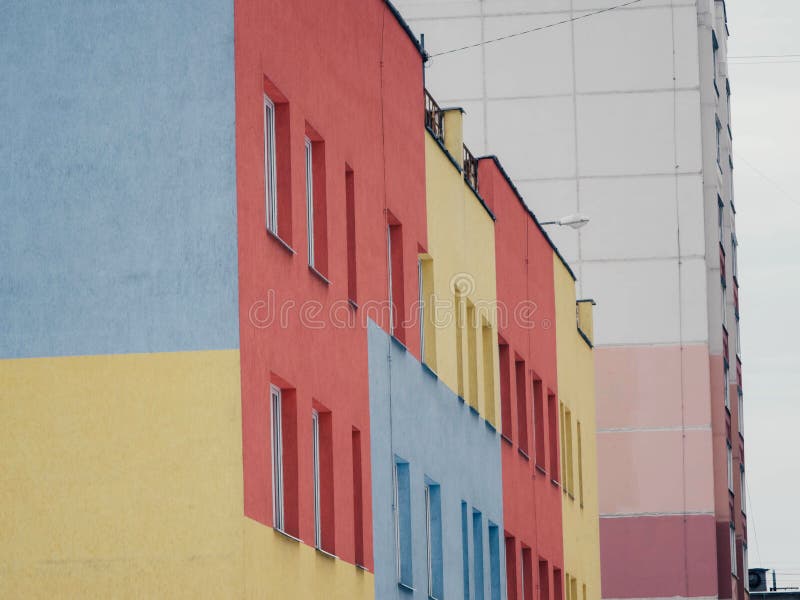 House with Walls of Different Colors Stock Image - Image of nature ...
