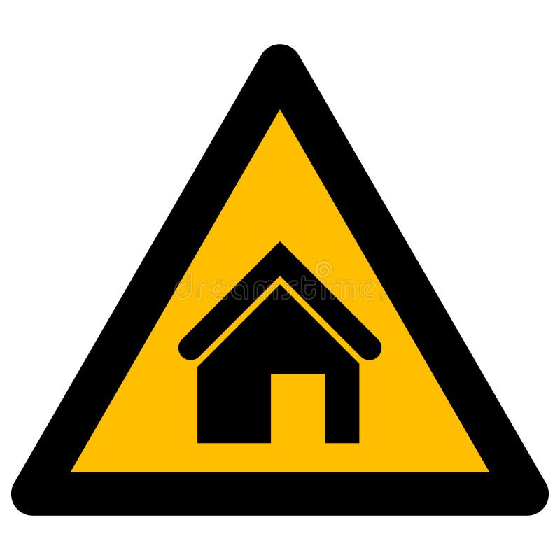 House Warning Vector Icon Flat Illustration Stock Vector - Illustration ...