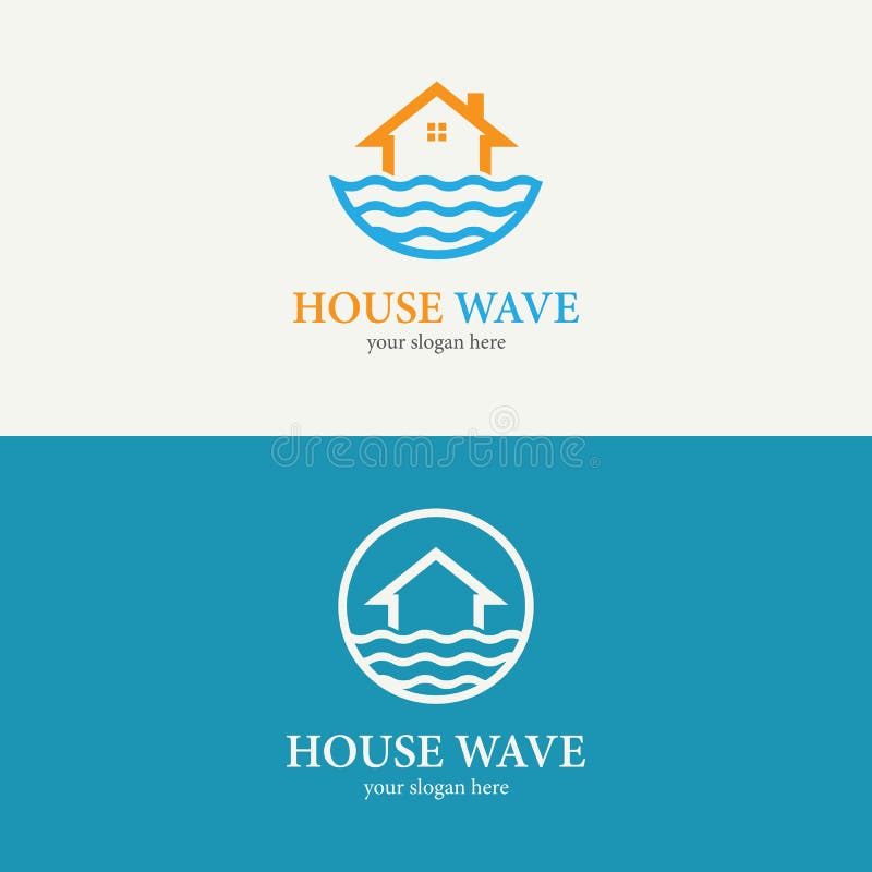 House Wave Logo Design. Creative Idea Logos Designs Vector Illustration ...