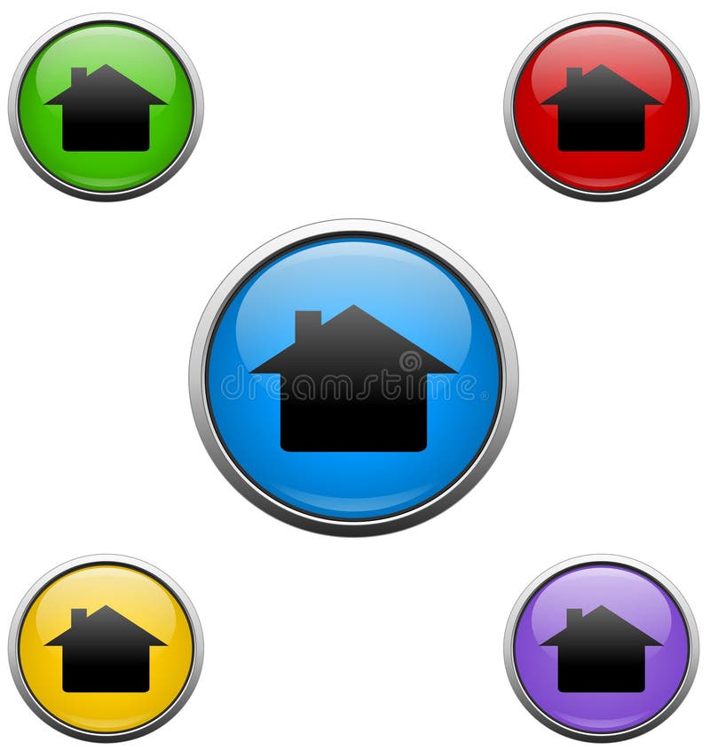 Glossy Buttons with Icons Set Stock Vector - Illustration of pack ...