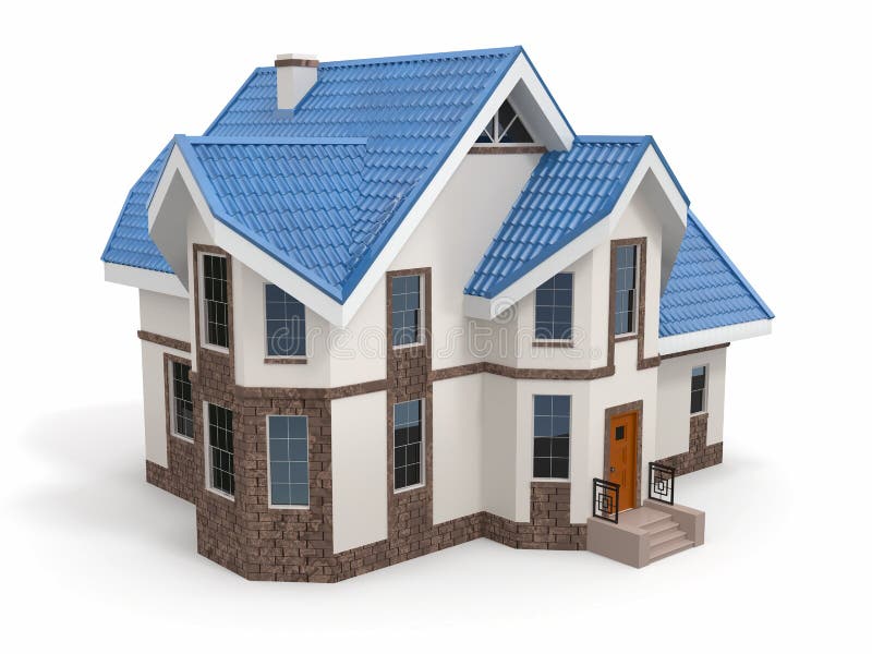 House on white background stock illustration. Illustration of home ...